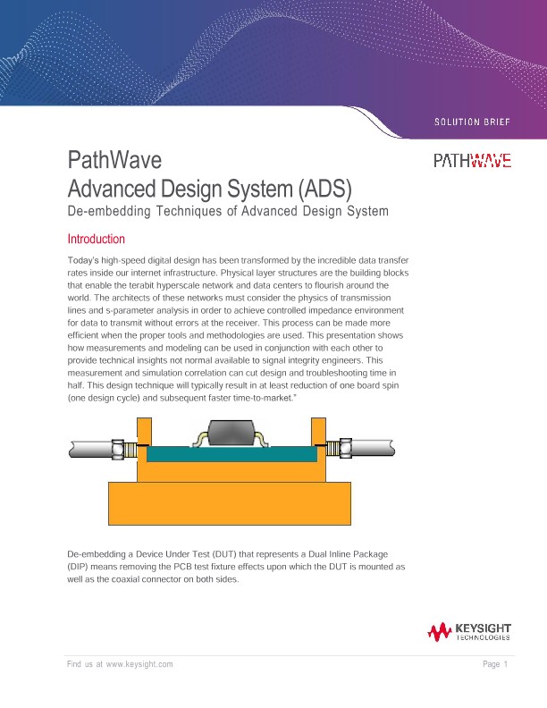 PathWave Advanced Design System (ADS) PDF Asset Page | Keysight